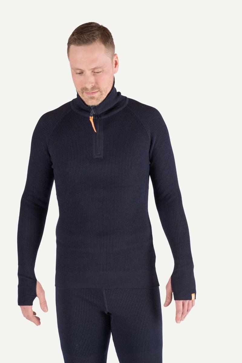 Havbris 2.0 Ulltrøye Half Zip, Nattblå - Premium Merinoull | Lanullva